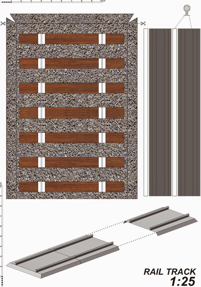 Air Paper Craft Model: 1-25 Scale Railway Track Section